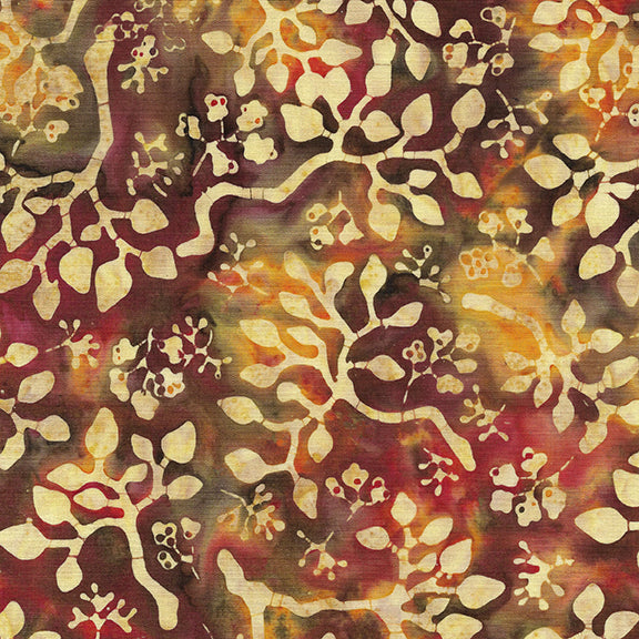 FOREST FLORA Flora multi orange brown citrine – 3 Aunts Quilt Shop