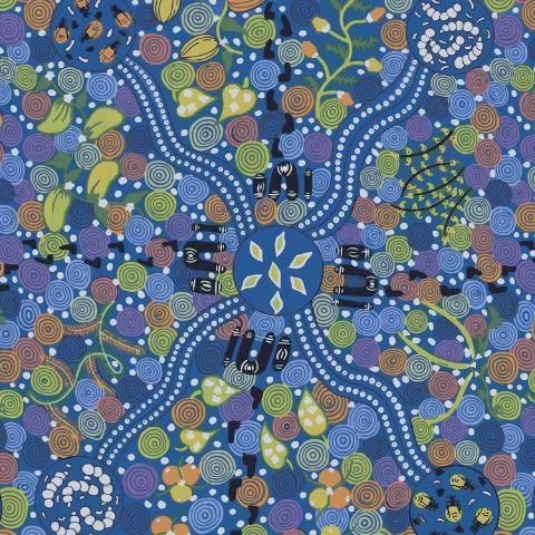 AUSTRALIAN Corrobore blue – 3 Aunts Quilt Shop