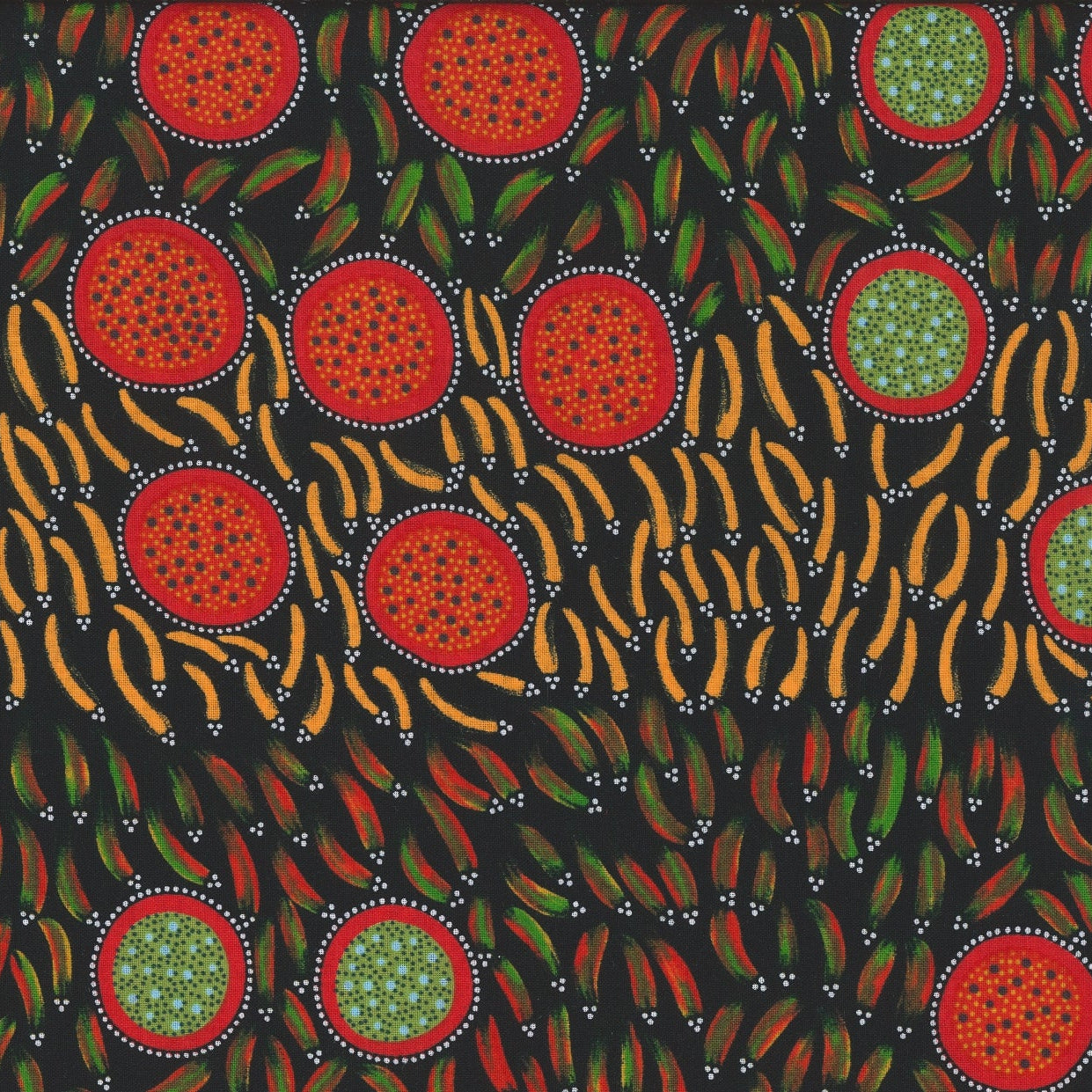AUSTRALIAN Wild Seeds & Bush Tucker red – 3 Aunts Quilt Shop