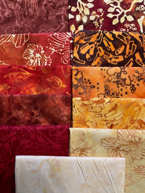 FOREST FLORA Red 11 fat quarters – 3 Aunts Quilt Shop